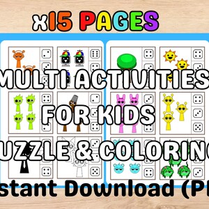 Sprunki Activity and Coloring Book for Kids 15 Pages PDF, Sprunki ...