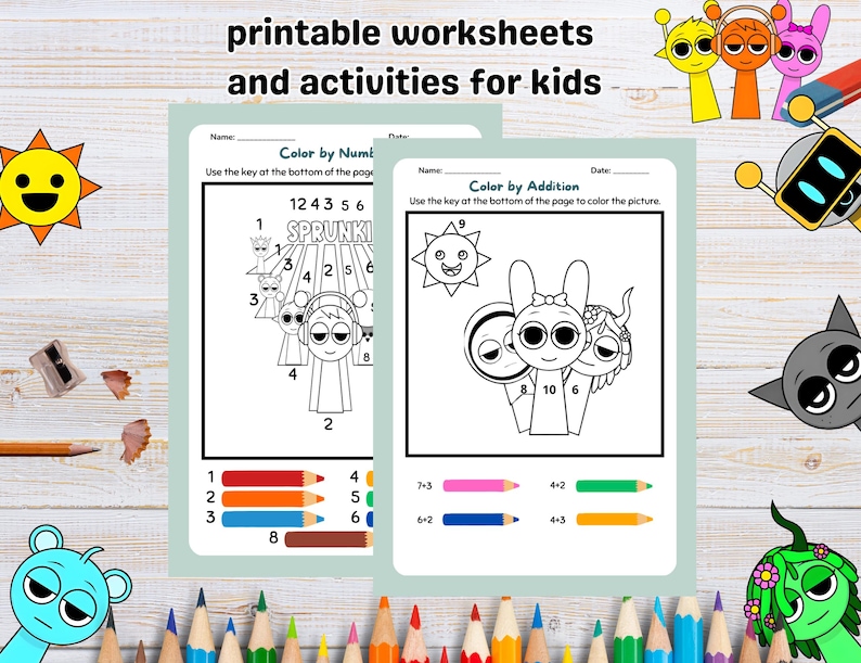 Sprunki Themed Printable Activity Book, Fun Sprunki Pages for Kids ...