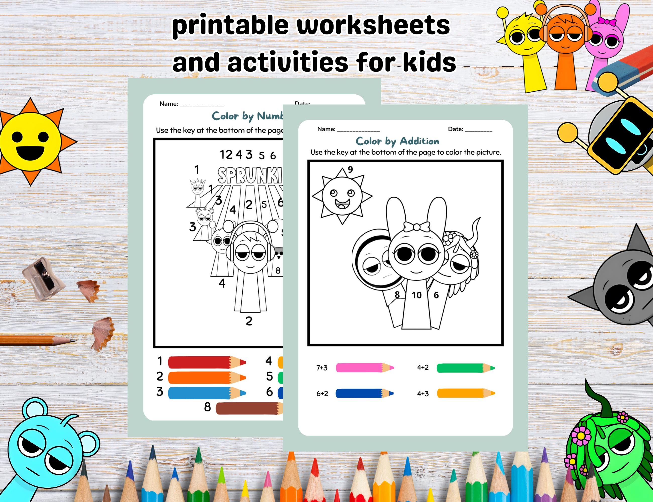 Sprunki Themed Printable Activity Book, Fun Sprunki Pages for Kids ...