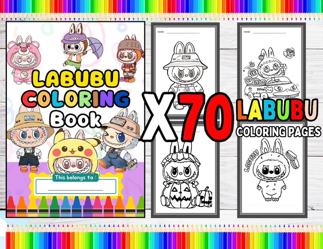 70 LABUBU Coloring Pages Printibal ,cute LABUBU Characters A4 Coloring ...