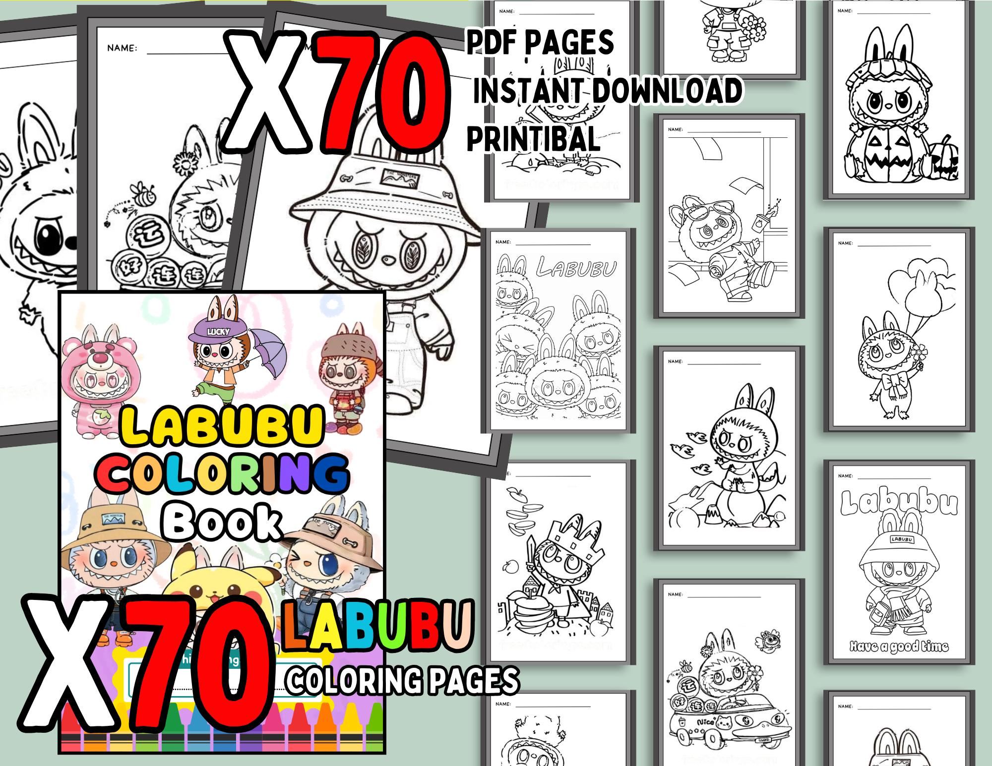 70 LABUBU Coloring Pages Printibal ,cute LABUBU Characters A4 Coloring ...