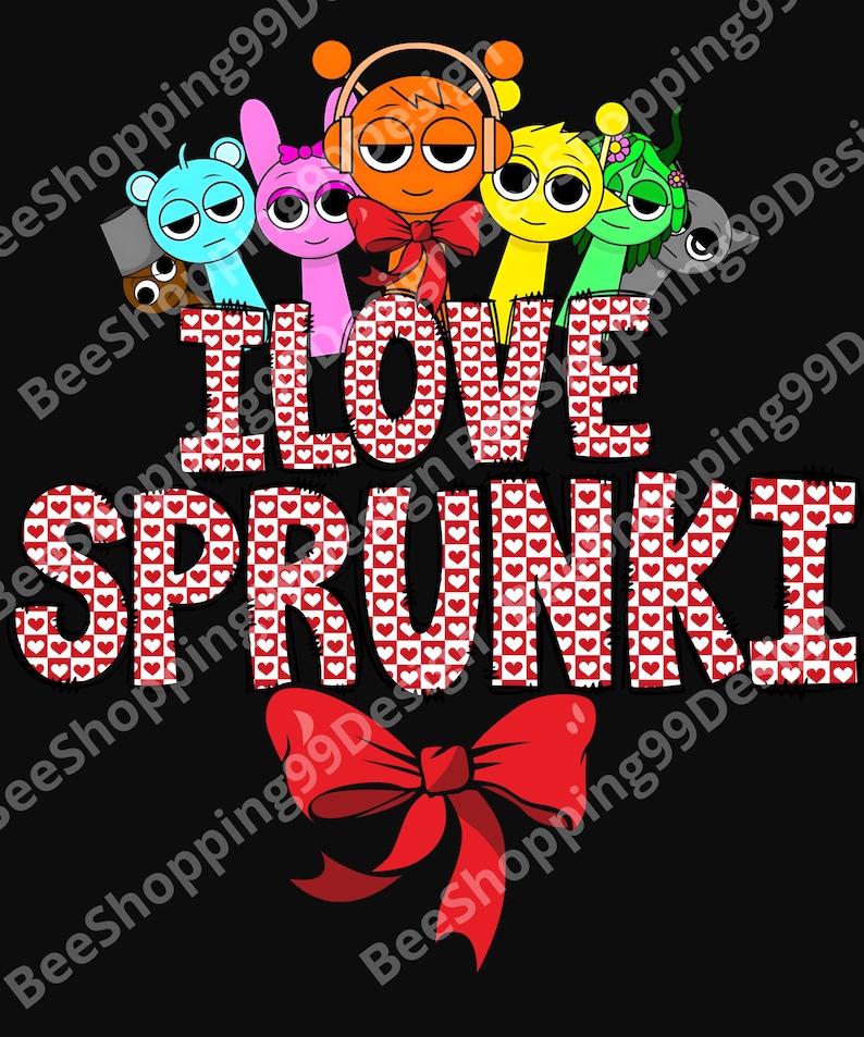 I Love Sprunki PNG, Cute Sprunki Digital Download, Funny Valentine's ...