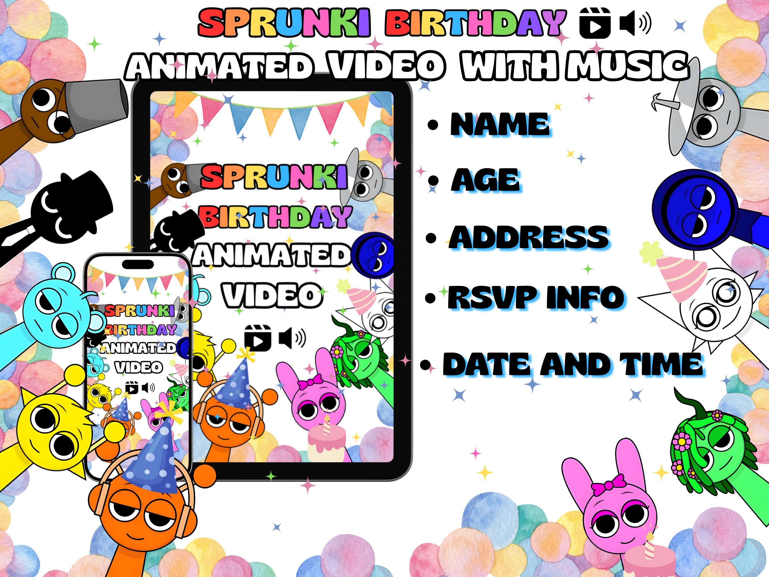 Sprunki Birthday Party Video Invitation With Music ,sprunki Birthday ...