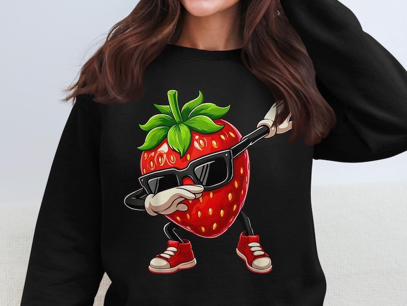 Funny Dabbing Strawberry PNG, Summer Fruit Lover Design, Cute Berry ...