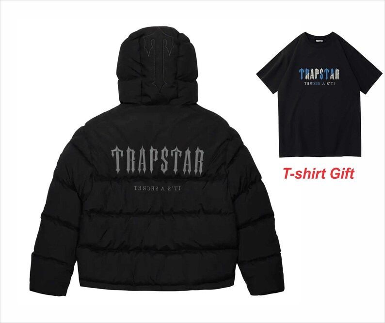 Trapstar Irongate Detachable Hooded Puffer Jacket Black With T-shirt ...