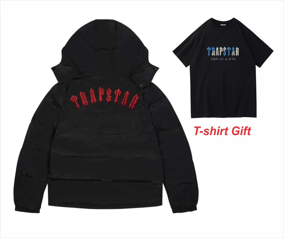 Trapstar Irongate Detachable Hooded Puffer Jacket Black With T-shirt ...