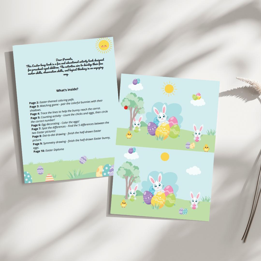 Easter Busy Book, Printable Easter Activity Book for Kids, 11 Pages ...