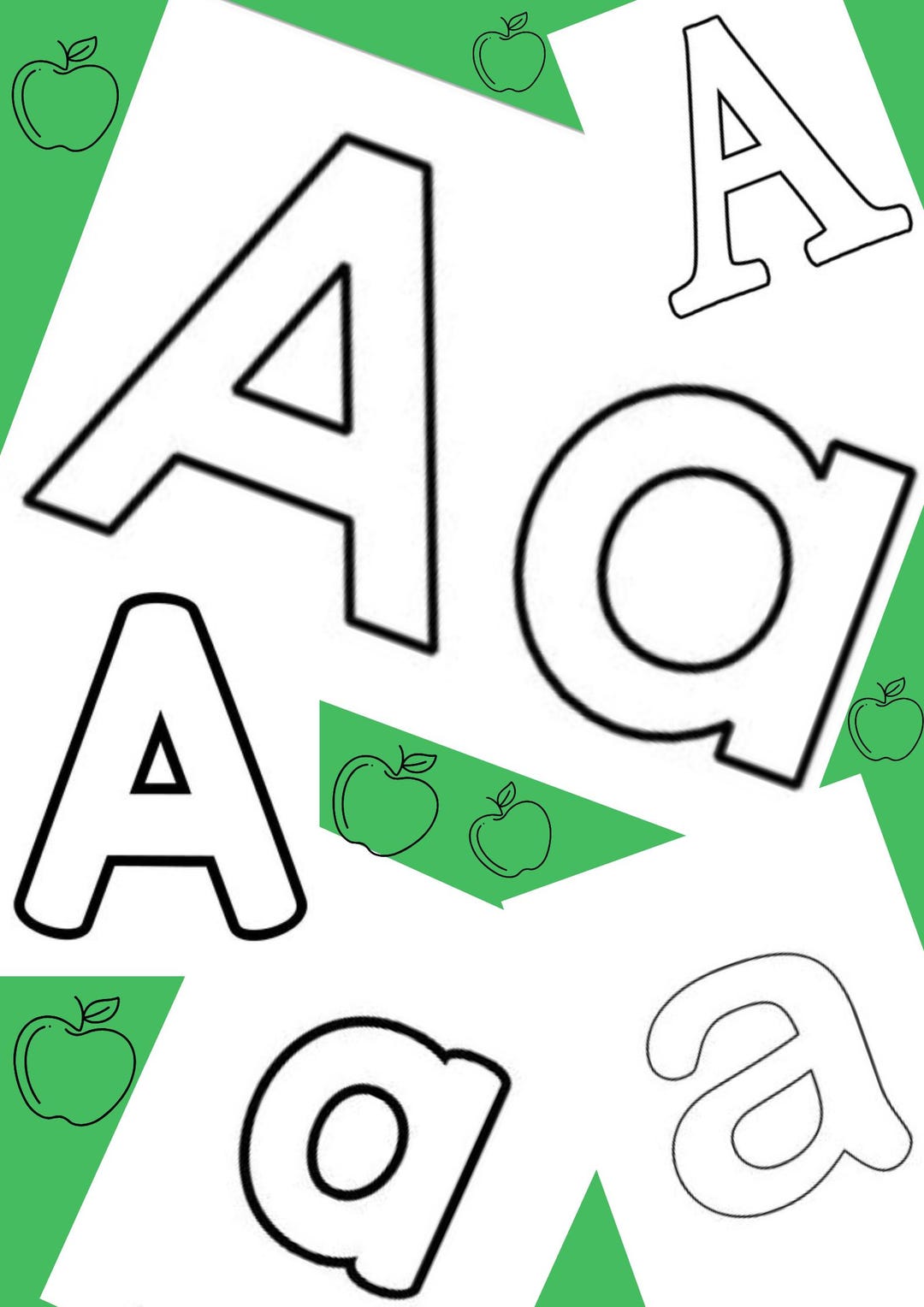 ABCDE Letter Colouring Outline With Connections to Day-to-day Things - Etsy
