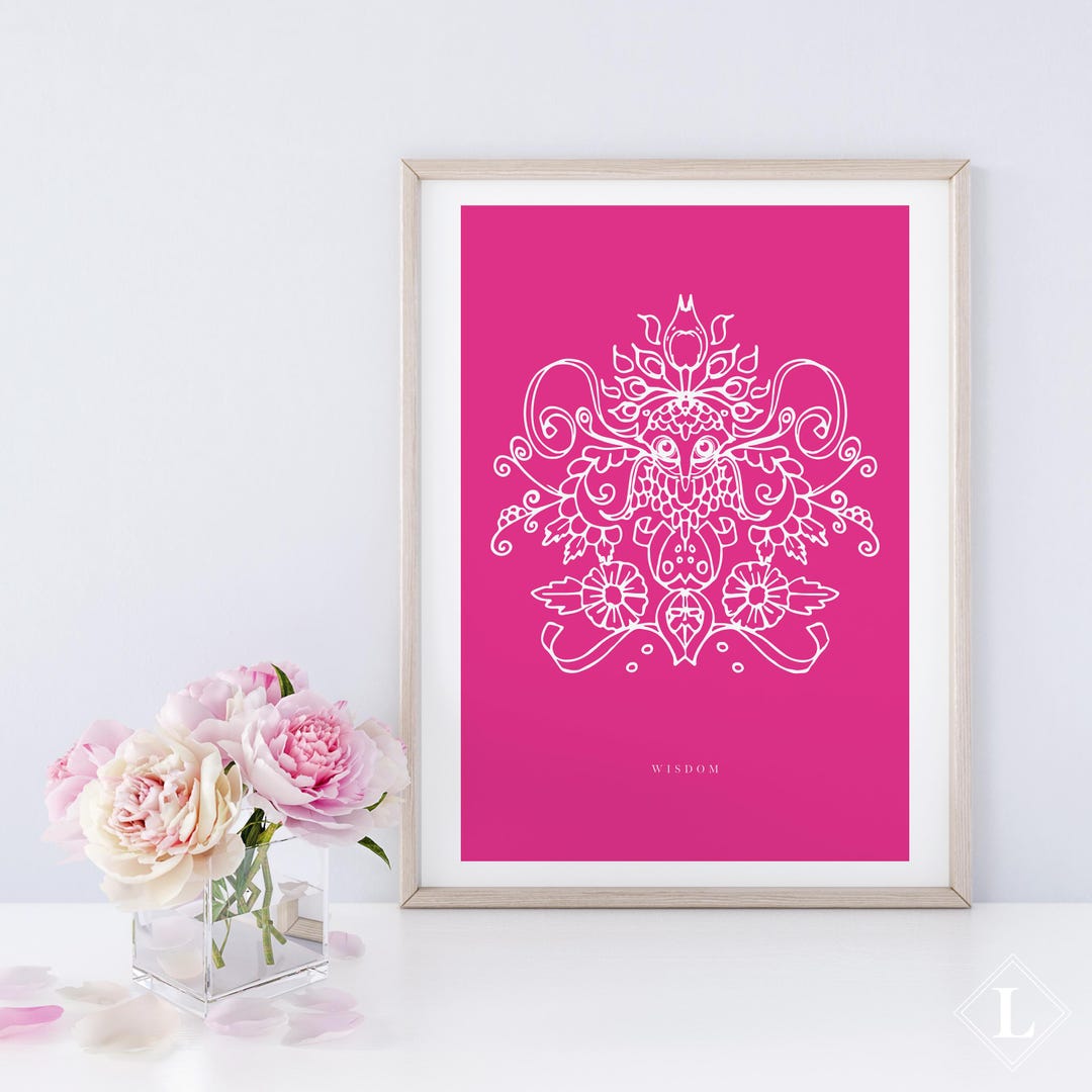 OWL a Symbol of WISDOM. Printable Original Design as a Digital Download ...