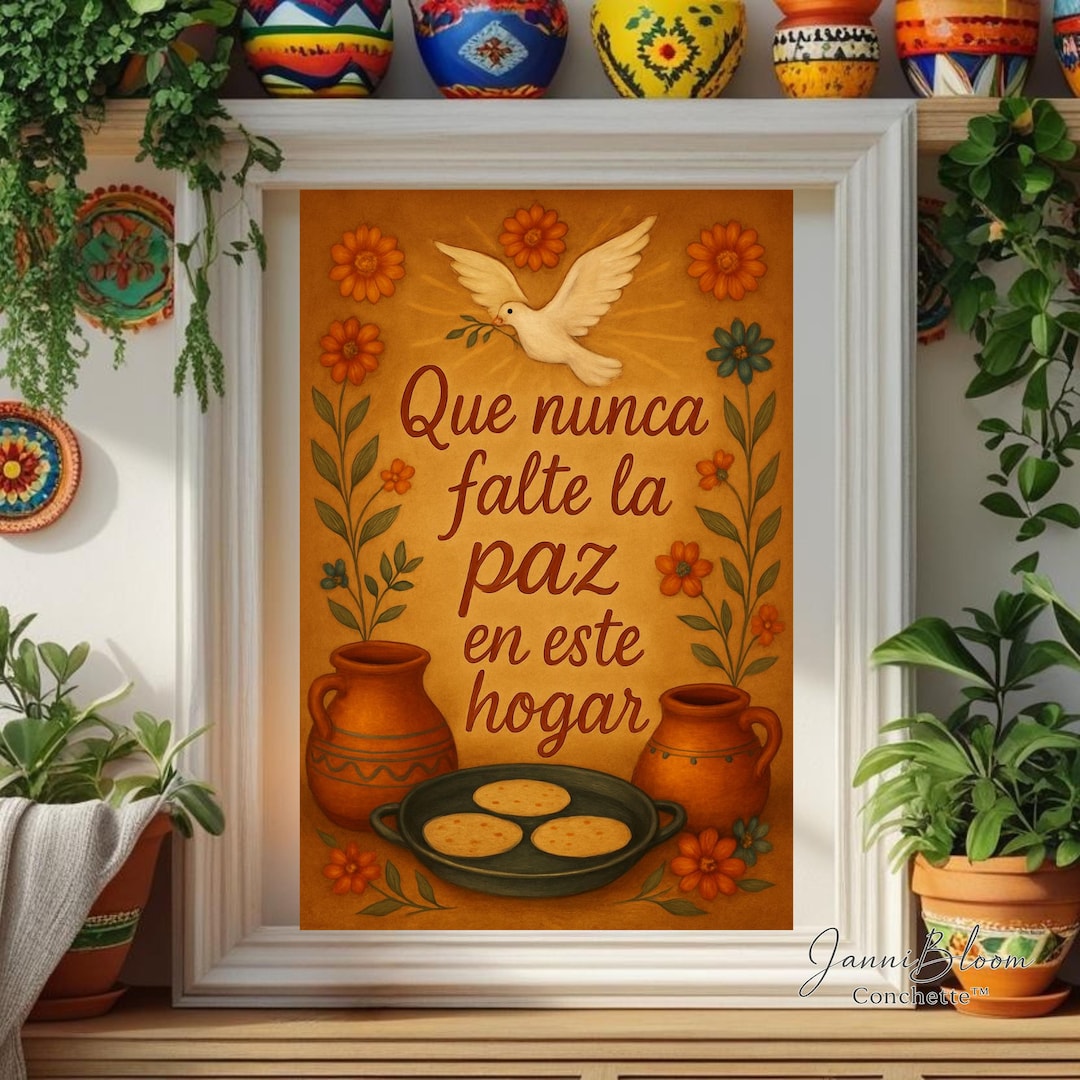 Mexican Kitchen Art Print: Spanish Home Blessing, Peaceful Dove ...