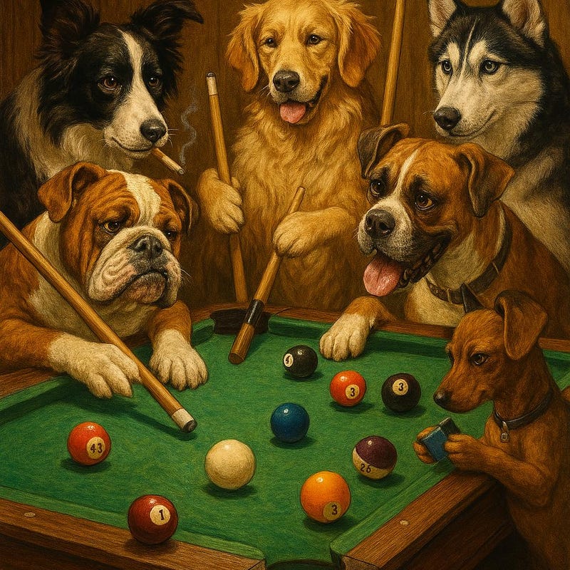 Dogs Playing Pool - Etsy