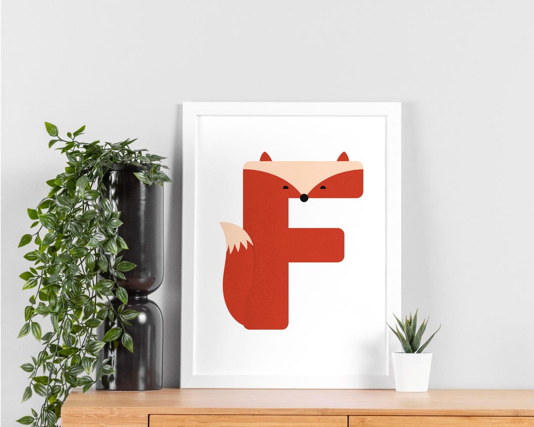 F is for Fox Poster • Illustrated ABC Wall Art for Kids • Nursery Decor ...