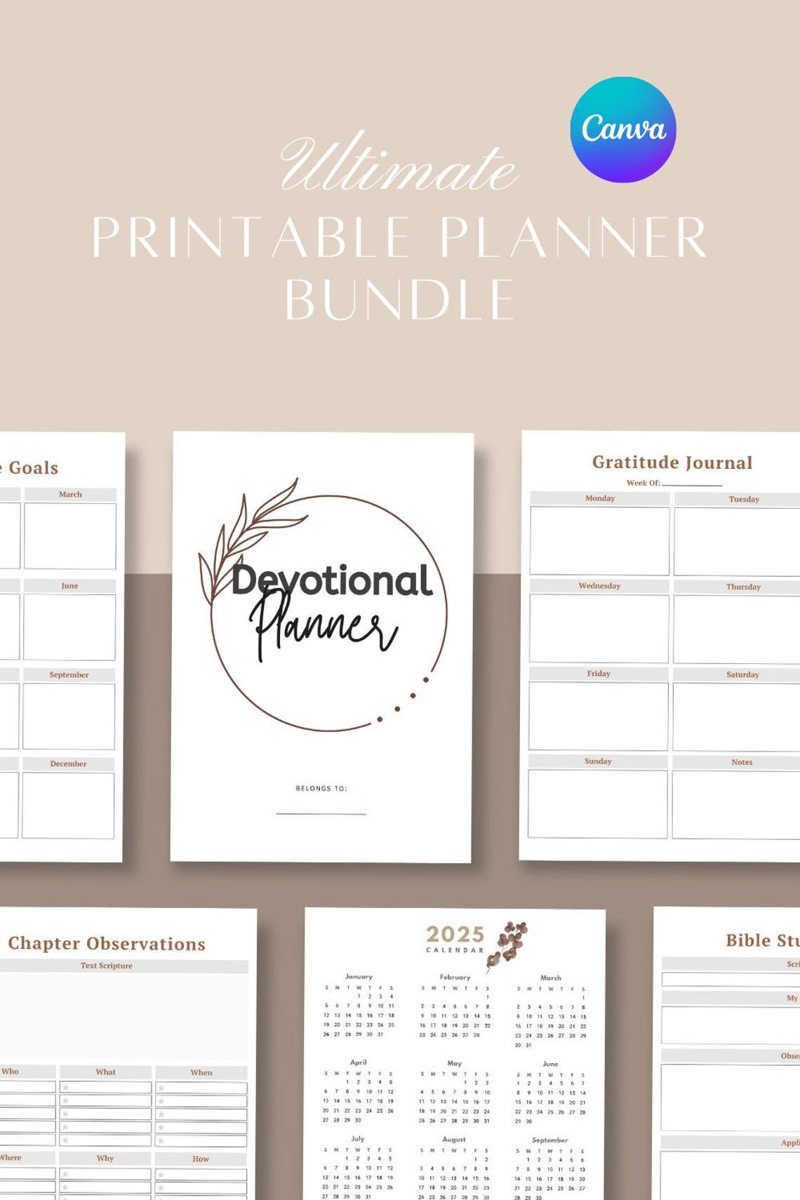 35-page Devotional Planner for Christians - Faith & Bible Journal With ...