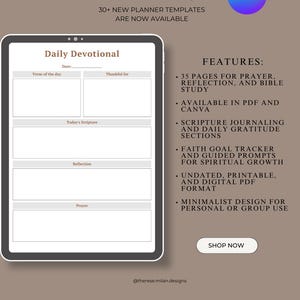 35-page Devotional Planner for Christians - Faith & Bible Journal With ...