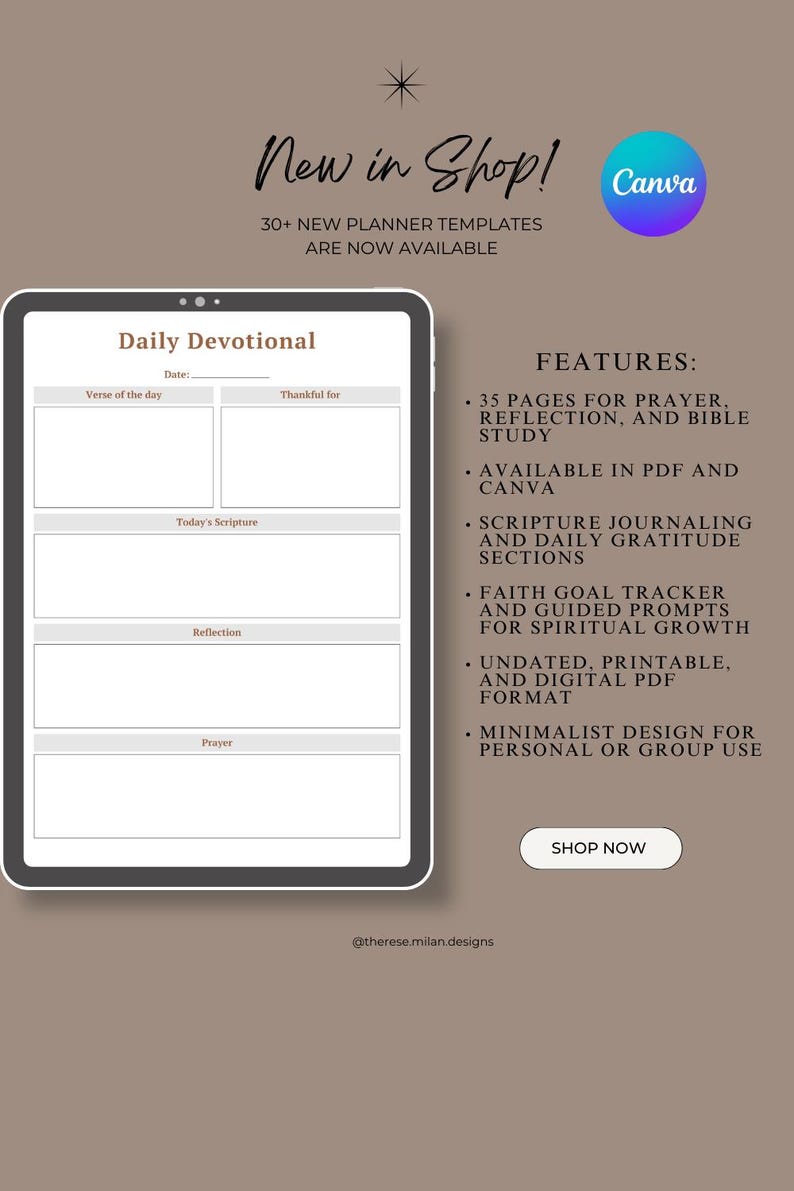 35-page Devotional Planner for Christians - Faith & Bible Journal With ...