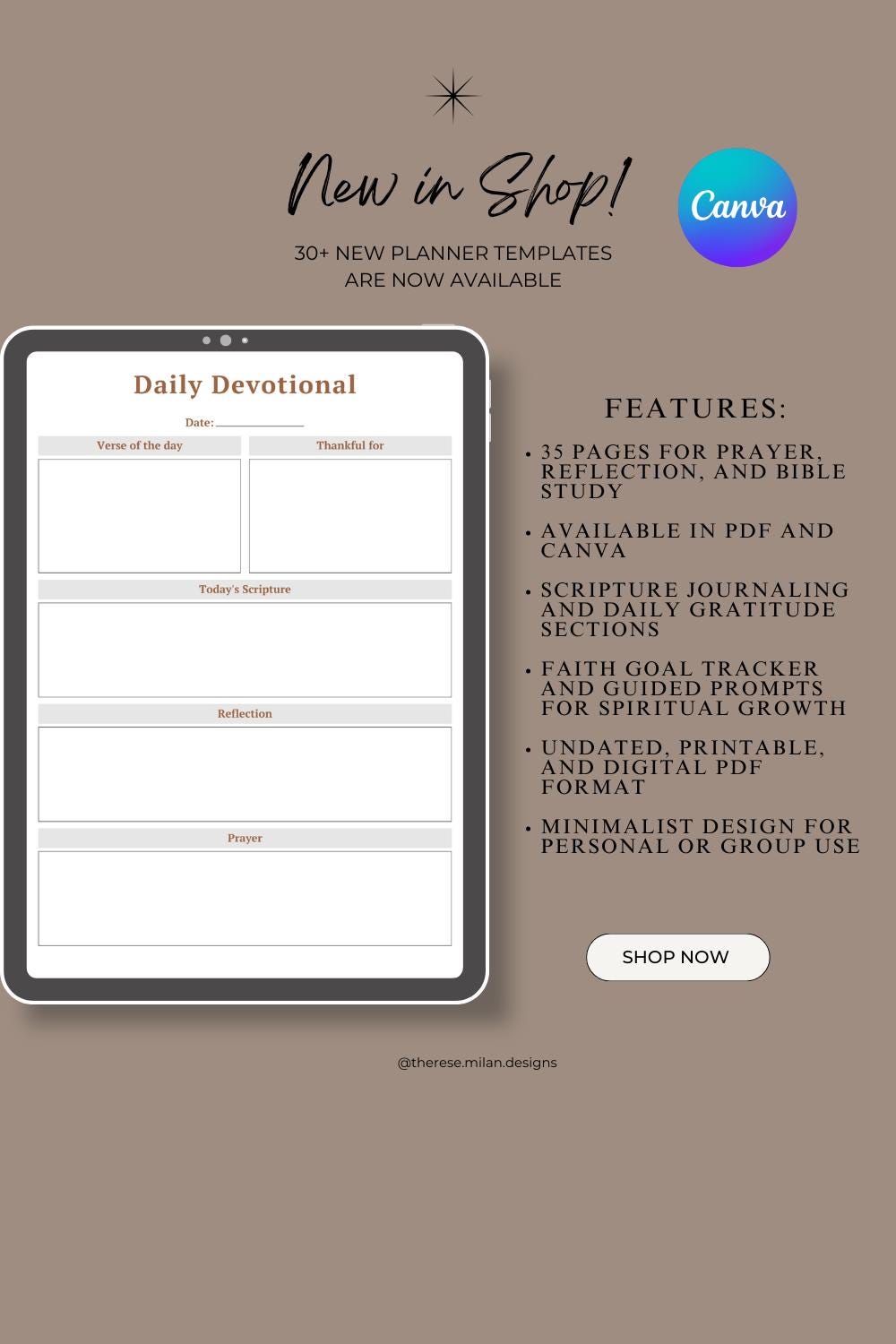 35-page Devotional Planner for Christians - Faith & Bible Journal With ...