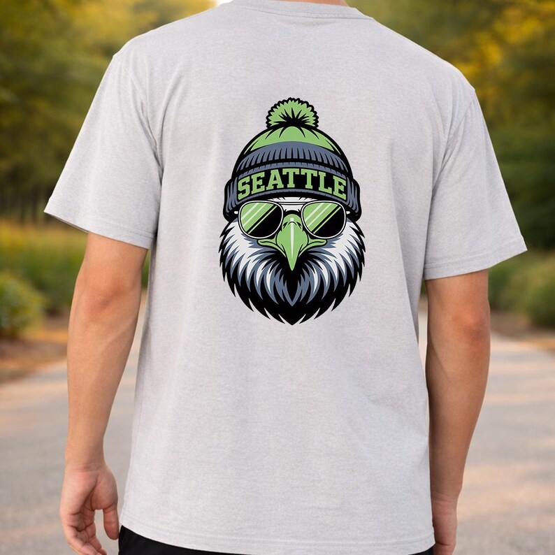 Seattle Eagle PNG Bundle, Cool Eagle Head PNG, Beanie Sunglasses Eagle ...