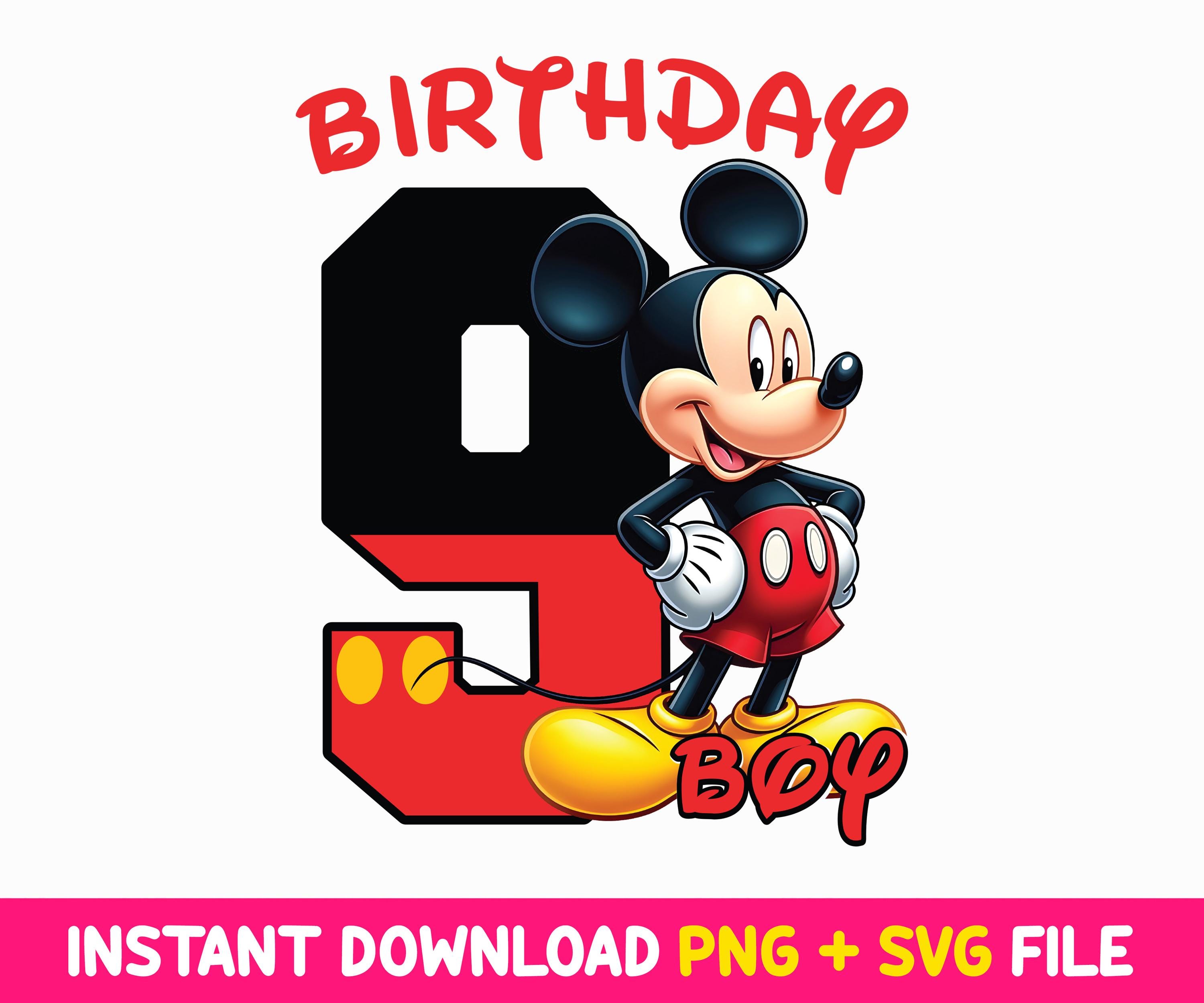 Mickey Mouse 9th Birthday Png, Clip Art Cupcake Toppers, Number Nine ...