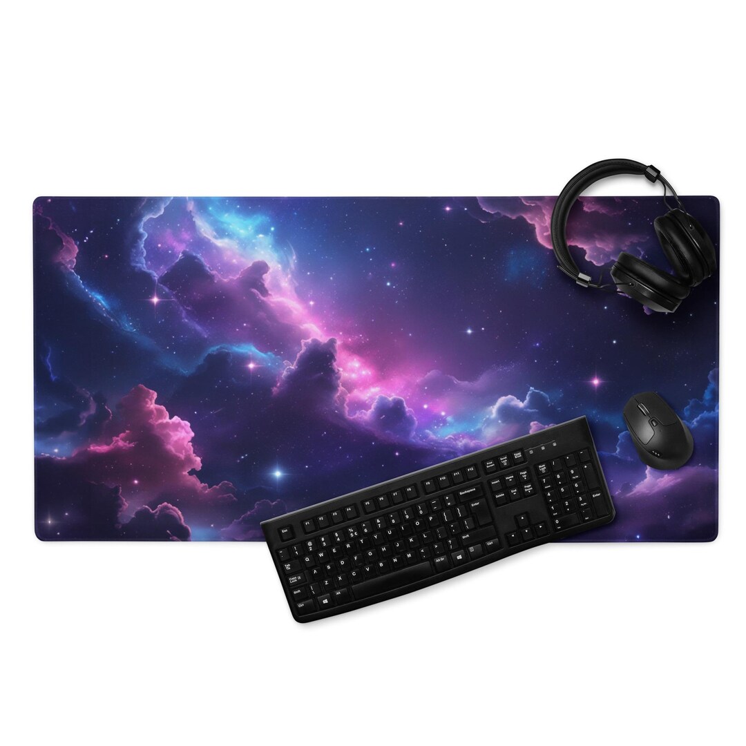 Galaxy Nebula Mouse Pad – Purple, Blue Space Desk Mat, 36×18 or 18×16 ...