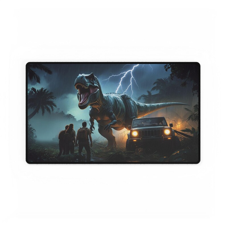 Jurassic World Playmat, 24"x14" for Table Top Gaming, T-rex Art, Magic ...