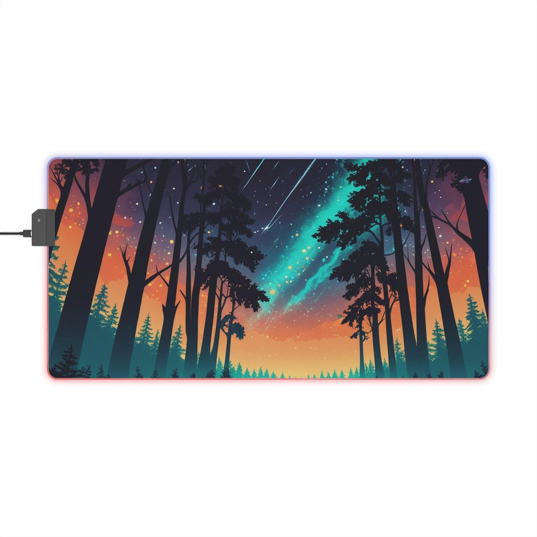 Starry Forest LED RGB XXL Desk Mat - Night Sky Galaxy - Sunset ...