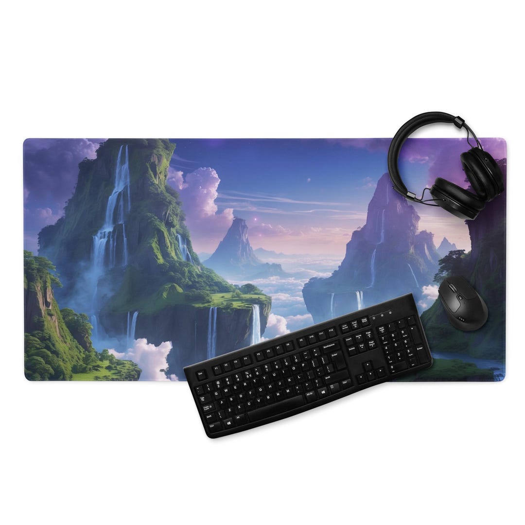 Avatar Waterfall Isles Deskmat, Dreamscape Sky Mountain Desk Mat, 36×18 ...