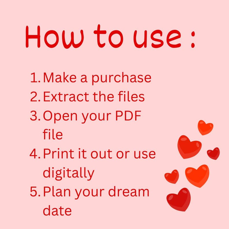 Valentine's Day Date Ideas | Romantic Couples Guide (digital Download ...