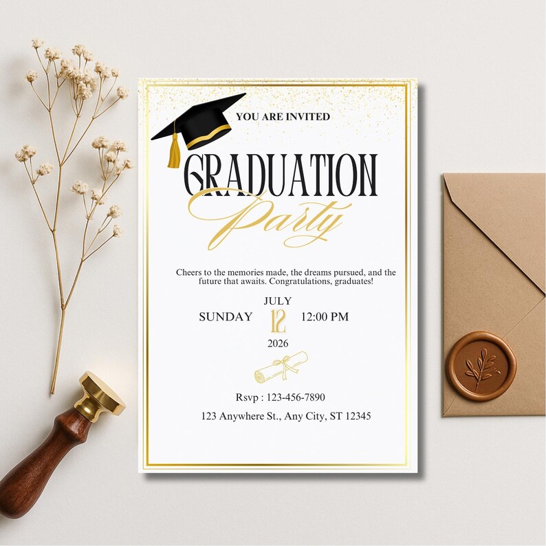 Graduation Party Invitation |graduation Invitation Template |college ...