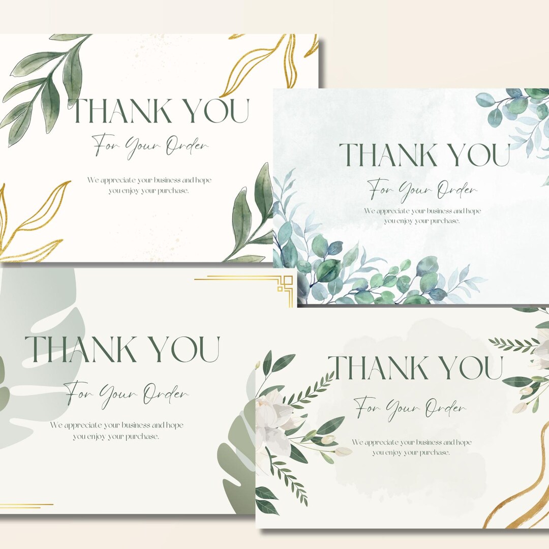 Editable Business Thank You Card | 4 Printable Thank You Card | Thanks ...
