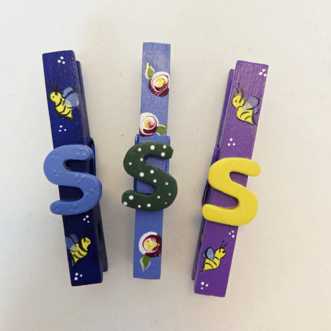 Magnet Clothespin Letter "s" Hand-painted - Etsy