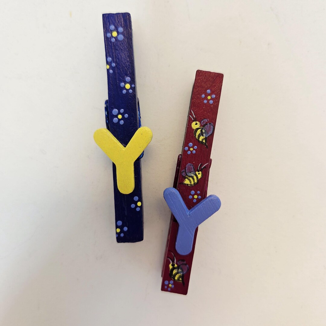 Magnet Clothespin Letter "y" Hand-painted - Etsy