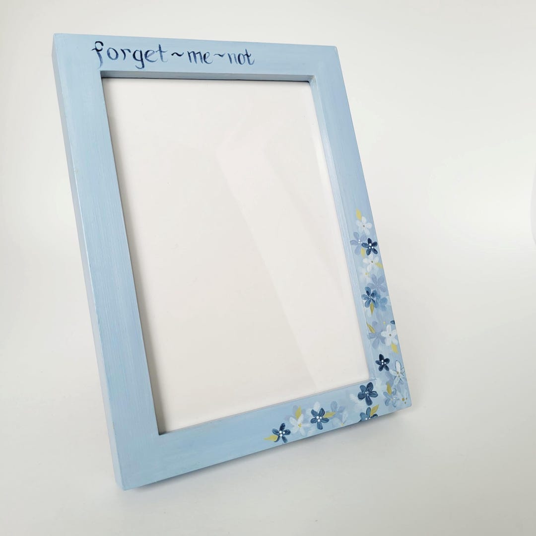 Forget-me-not – Hand-painted Picture Frame for 5x7 Photo - Etsy