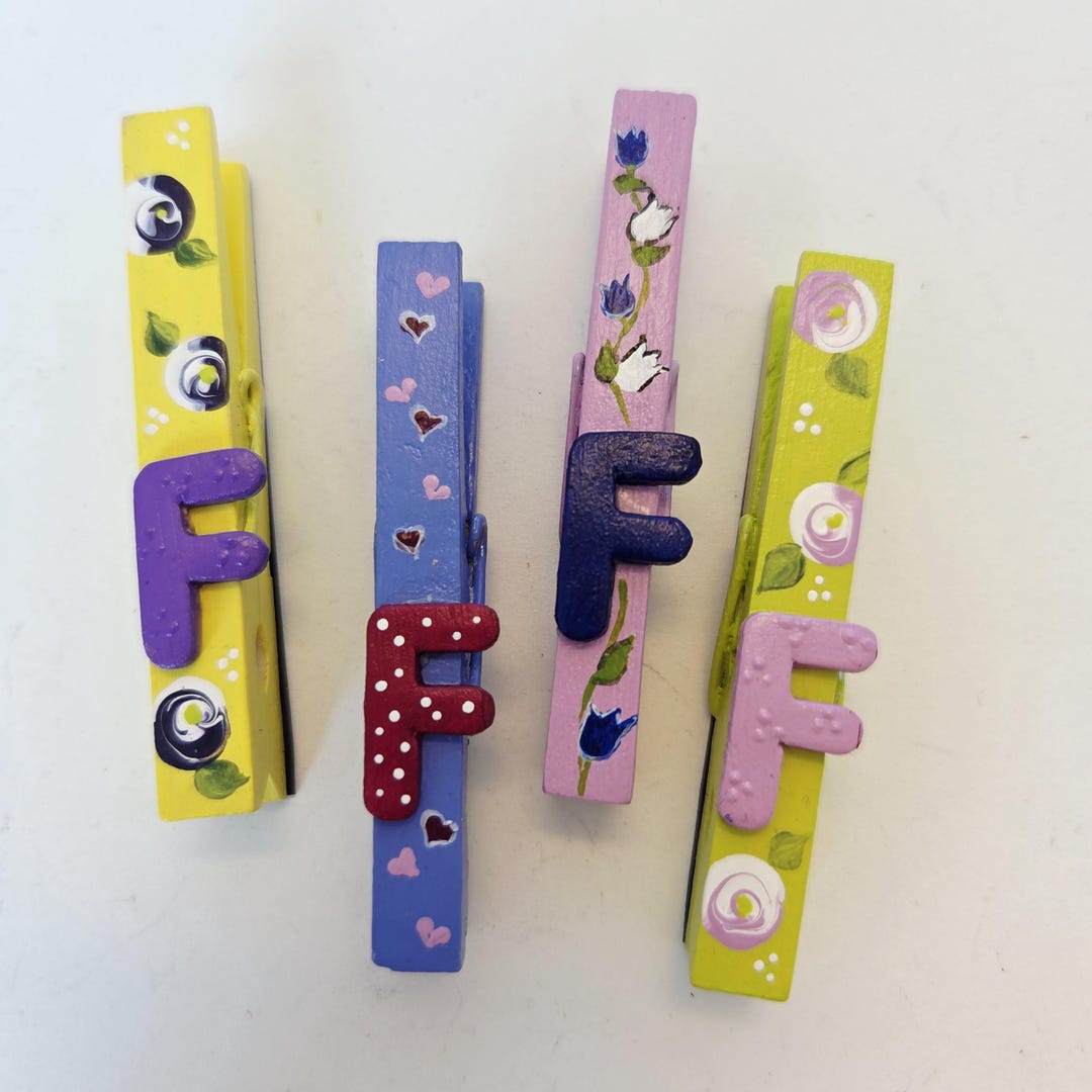 Magnet Clothespin Letter "f" Hand-painted - Etsy