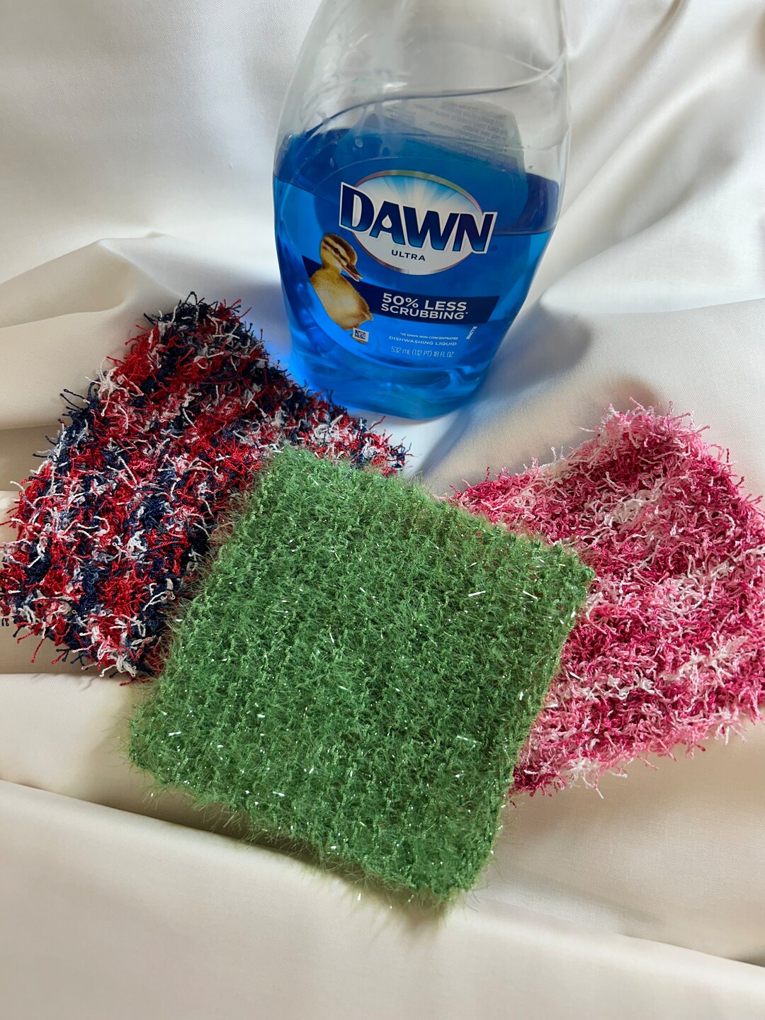 Scrub-a-dub-dub, 5x5”, Kitchen or Shower Scrubbies, Tough on Pots ...