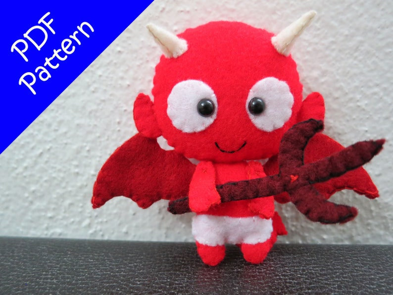 Red Devil Plush PDF Pattern -instant Digital Download - Etsy UK