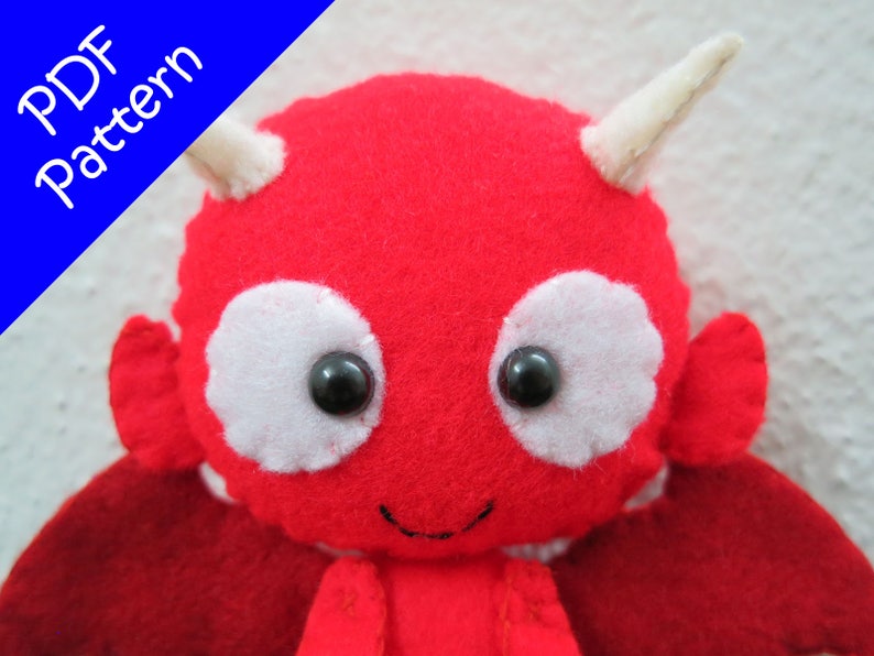 Red Devil Plush PDF Pattern -instant Digital Download - Etsy UK