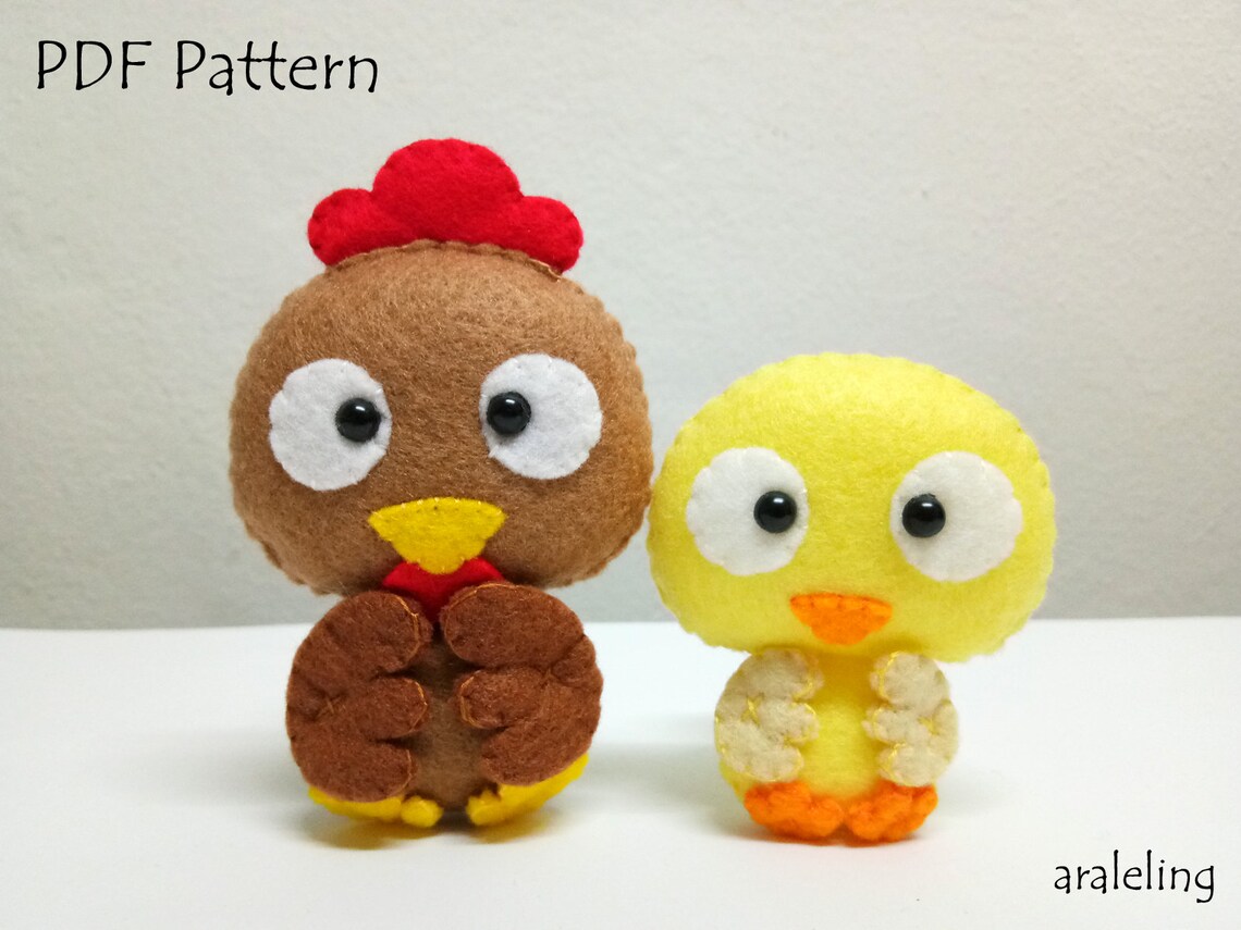 Chicken and Chick Plush PDF Pattern Instant Digital Download - Etsy