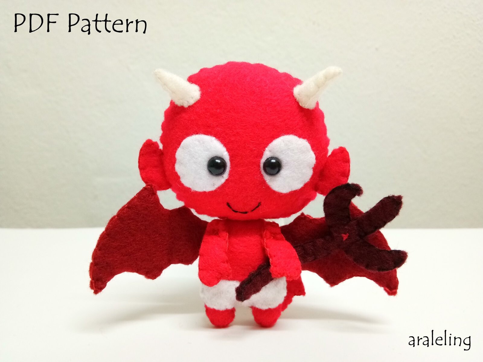 Red Devil Plush PDF Pattern -instant Digital Download - Etsy UK
