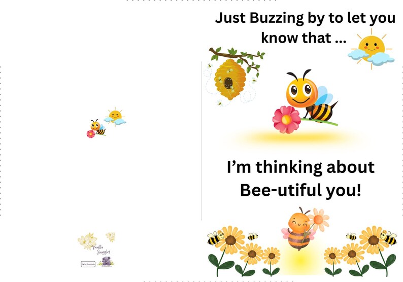 Bee-utiful You Thinking of You Card: Printable at Home - Foldable Card ...