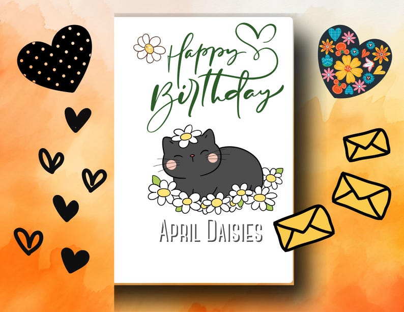April Birthday Cards, Birth Flowers (bundle 2 Cards), Sweet Pea ...