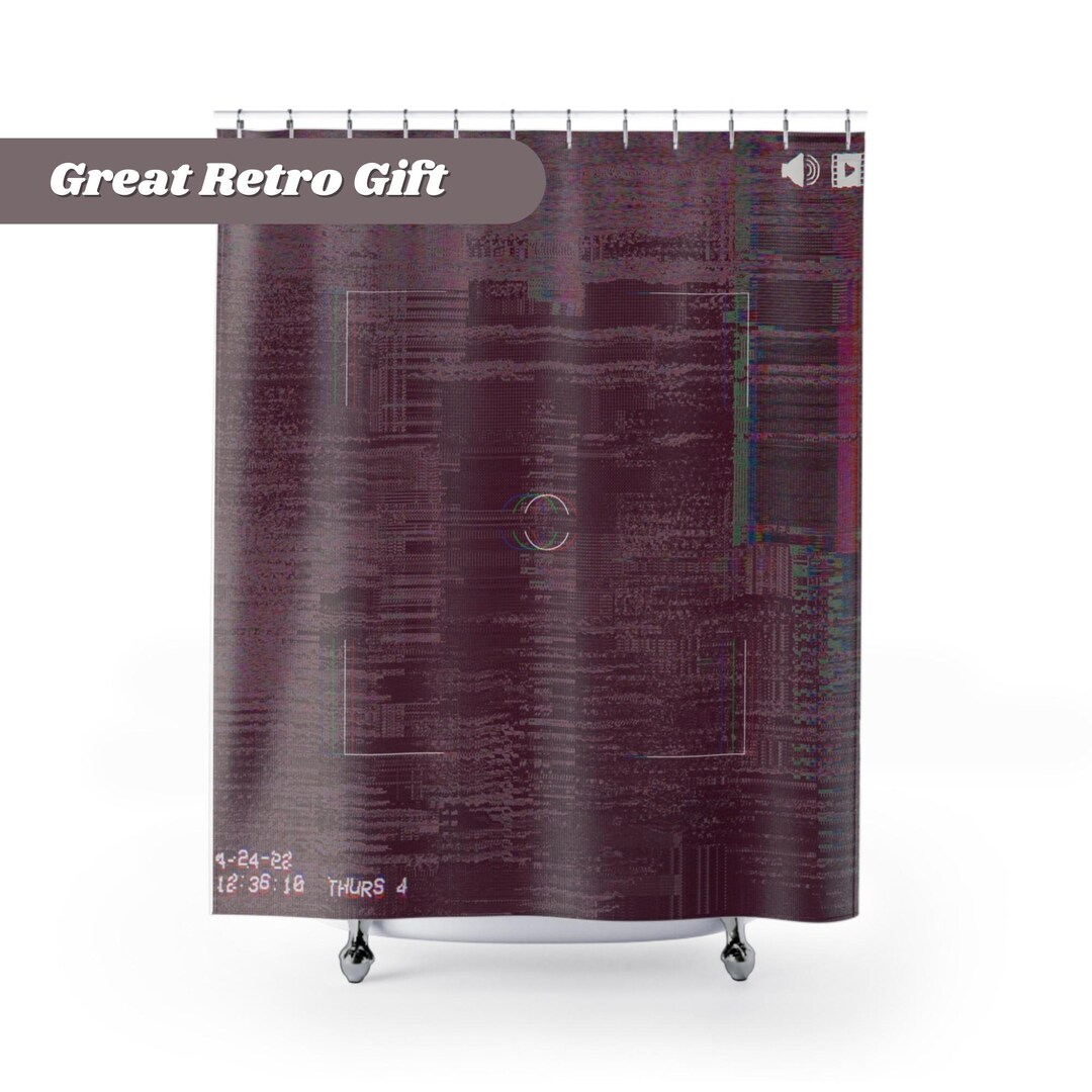 VHS Glitch Shower Curtain - Etsy