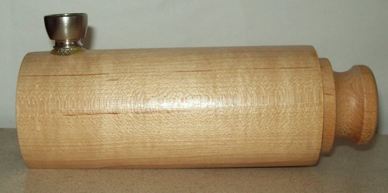 Wood Stash Tobacco Pipe Maple NEW 6 Inches Comes Apart Stash Bottle ...