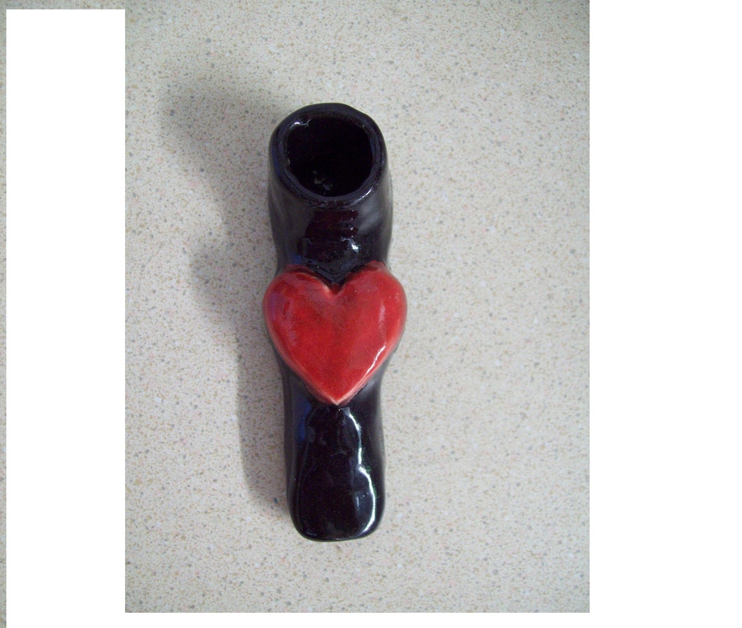 Red Heart Ceramic Tobacco Smoking Pipe Jmceramics NEW High Quality ...