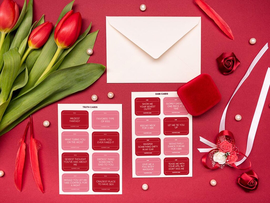 Printable Valentines Day Game Cards truth or Dare Fun & Flirty Game for ...
