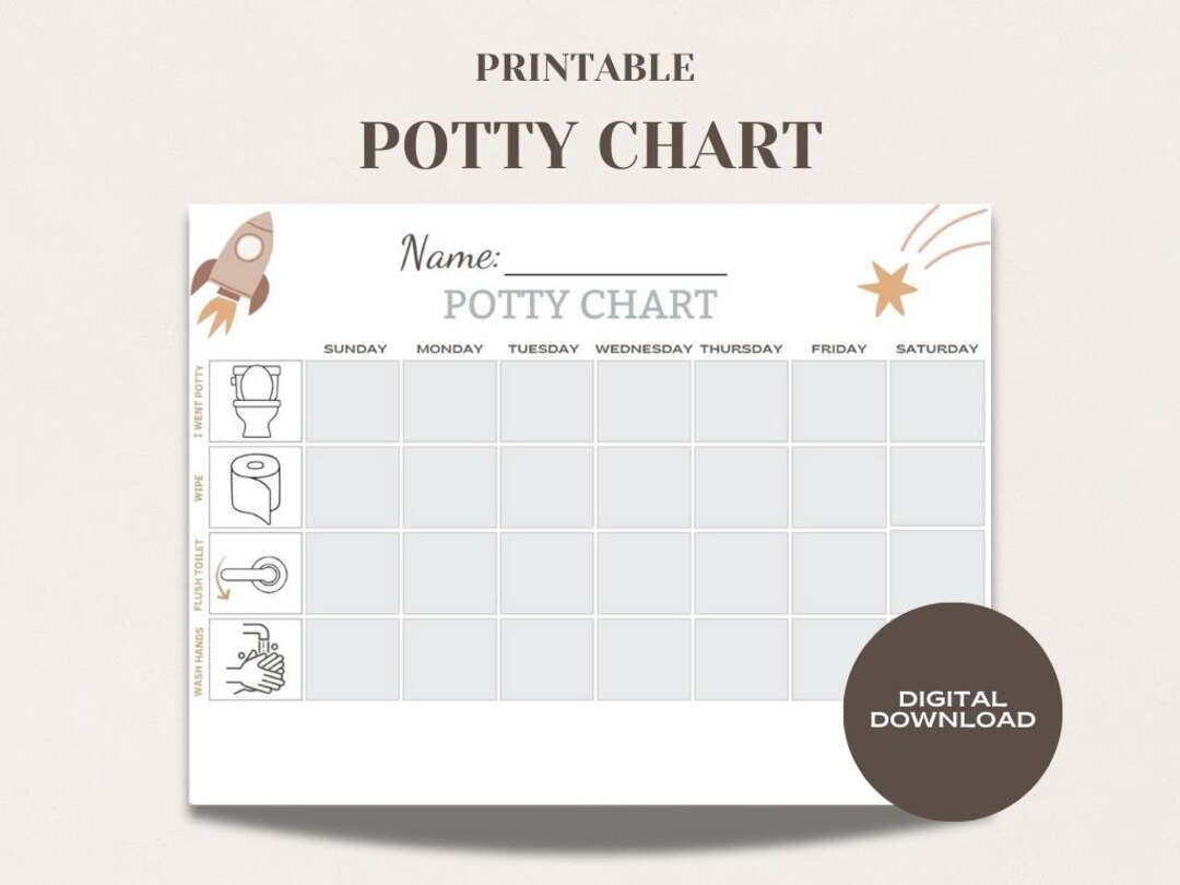 Potty Training Chart, Potty Chart, Boho Potty Chart, Montessori Potty ...