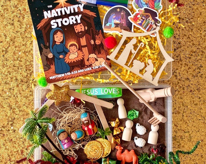 Nativity Story Sensory Bin, Christmas Sensory Bin, Busy Bin, Pretend ...