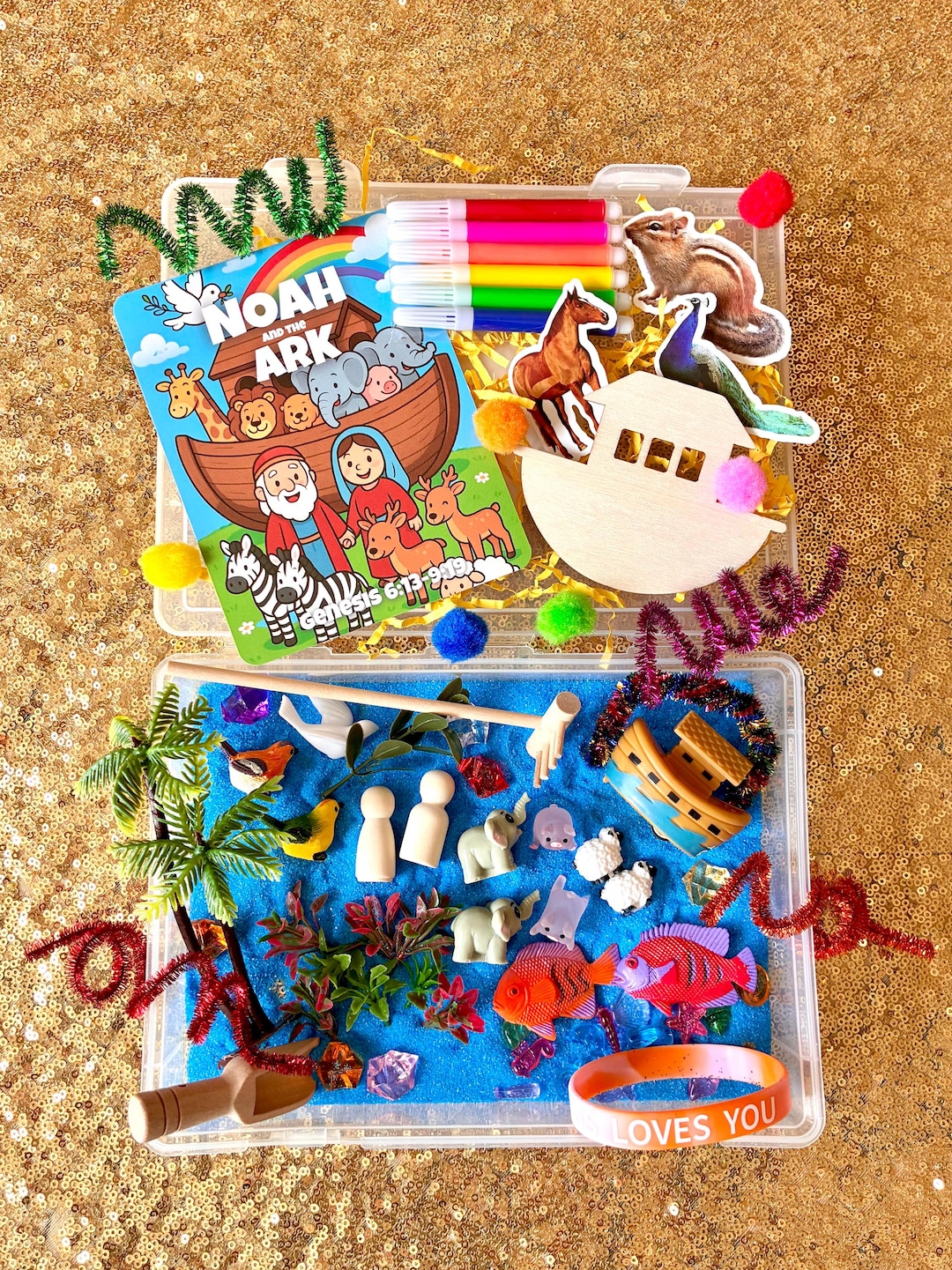 Noah’s Ark Sensory Bin, Busy Bin, Pretend Play, Sensory, Sand Tray ...