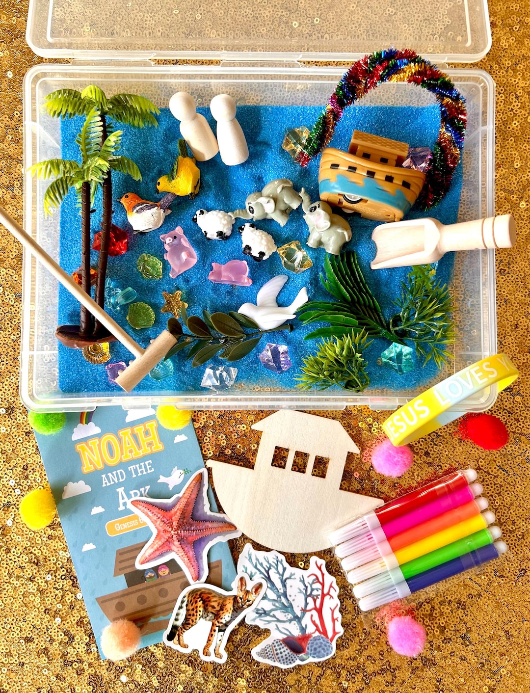 Noah’s Ark Sensory Bin, Busy Bin, Pretend Play, Sensory, Sand Tray ...