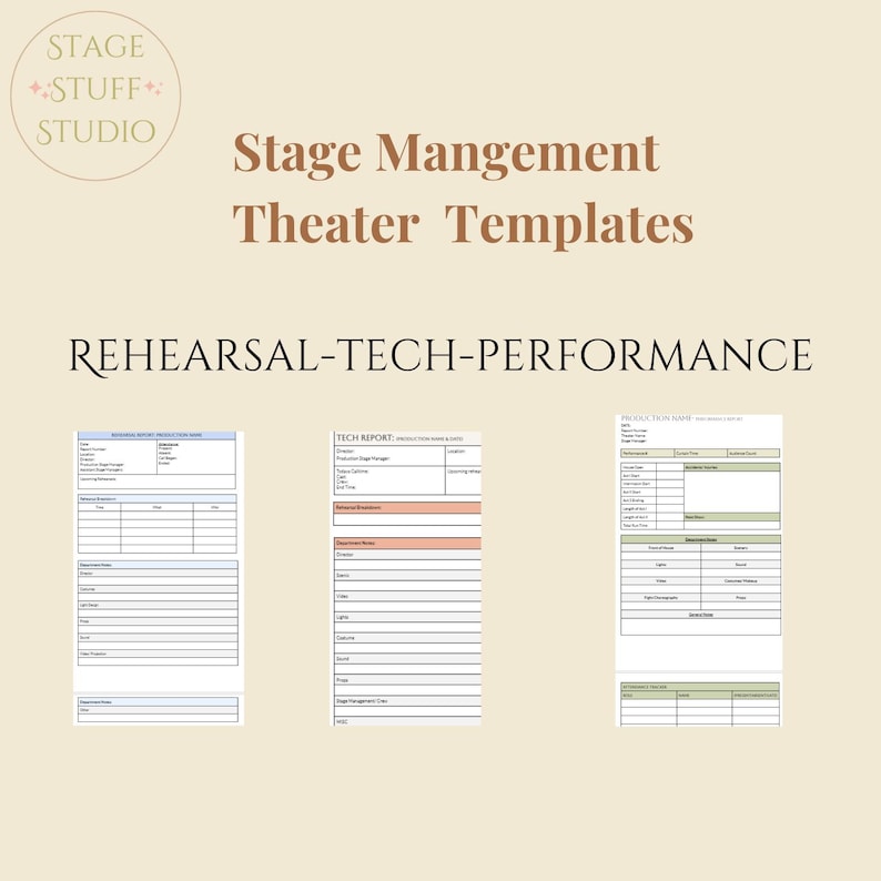 Stage Mangement Resume Template - Etsy