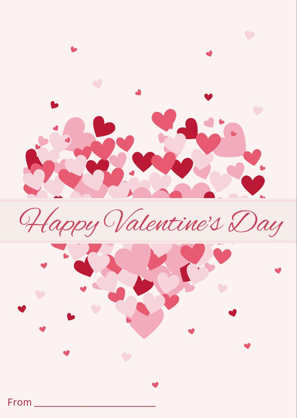 Printable Valentine’s Day Card Template | Heart Design | Instant ...